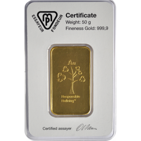 Lingotin 50g - Cours et cotation lingot d'or | Or Expertise